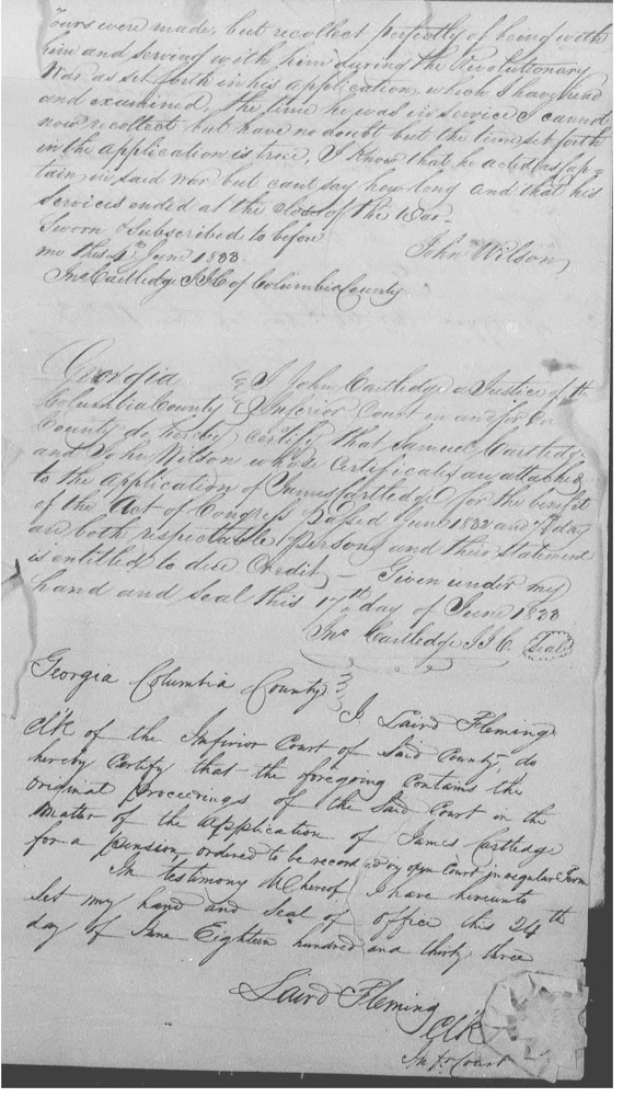 James Cartledge Rev War