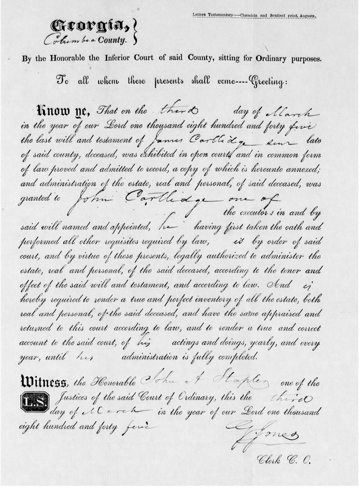 James Cartledge Rev War