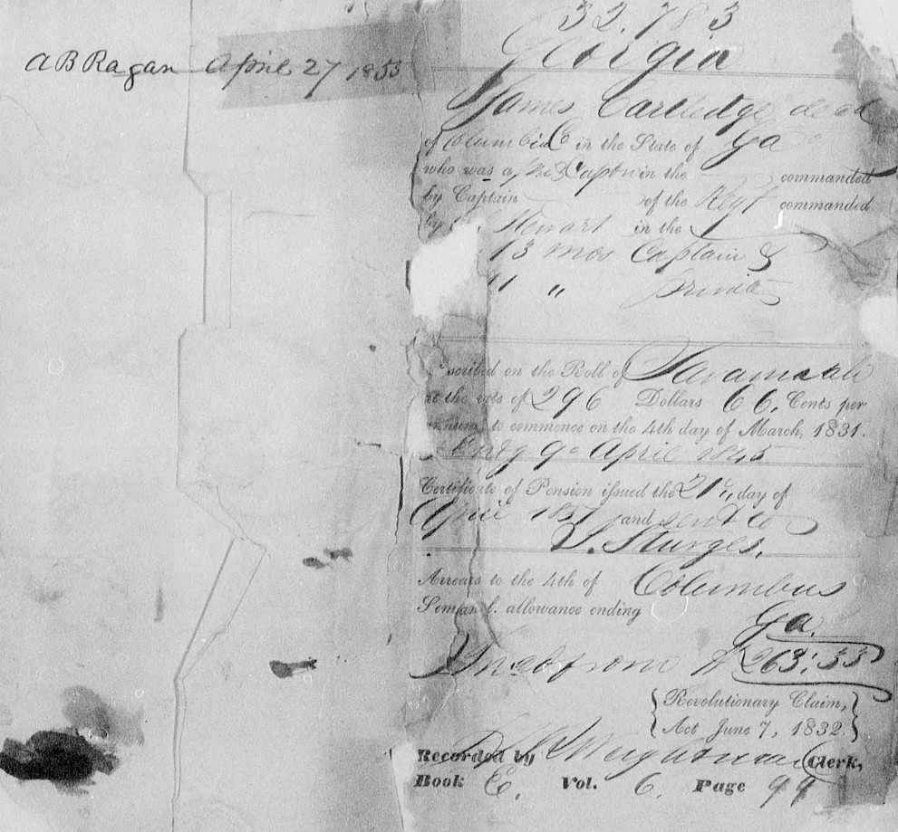 James Cartledge Rev War